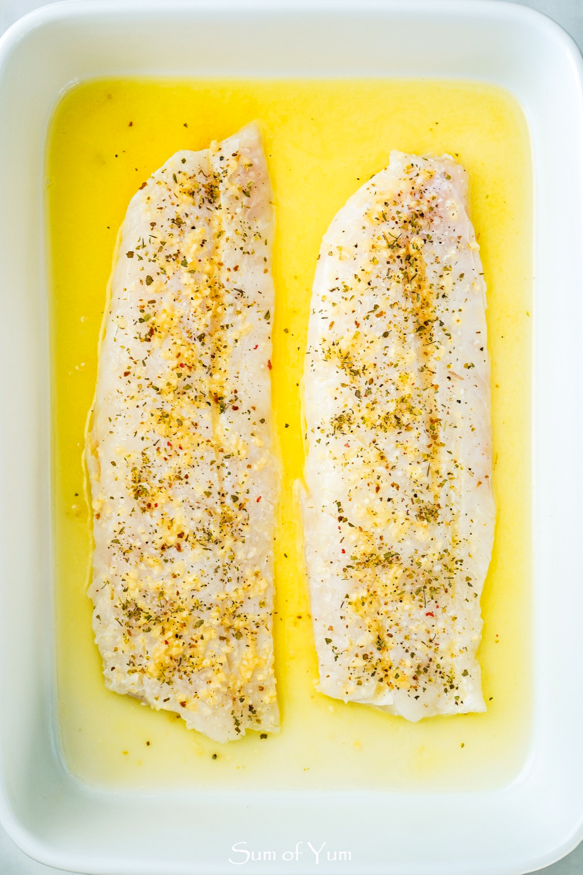 Baked Cod with Garlic Lemon Butter - Sum of Yum